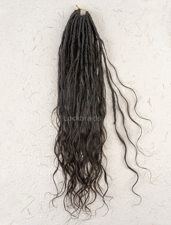 Pre-looped Crochet Boho Lock Braids With Human Hair Body Wave Bulk Hai