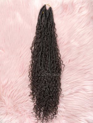 Pre-looped Crochet Boho Lock Braids With Human Hair Deep Curls Bulk Ha